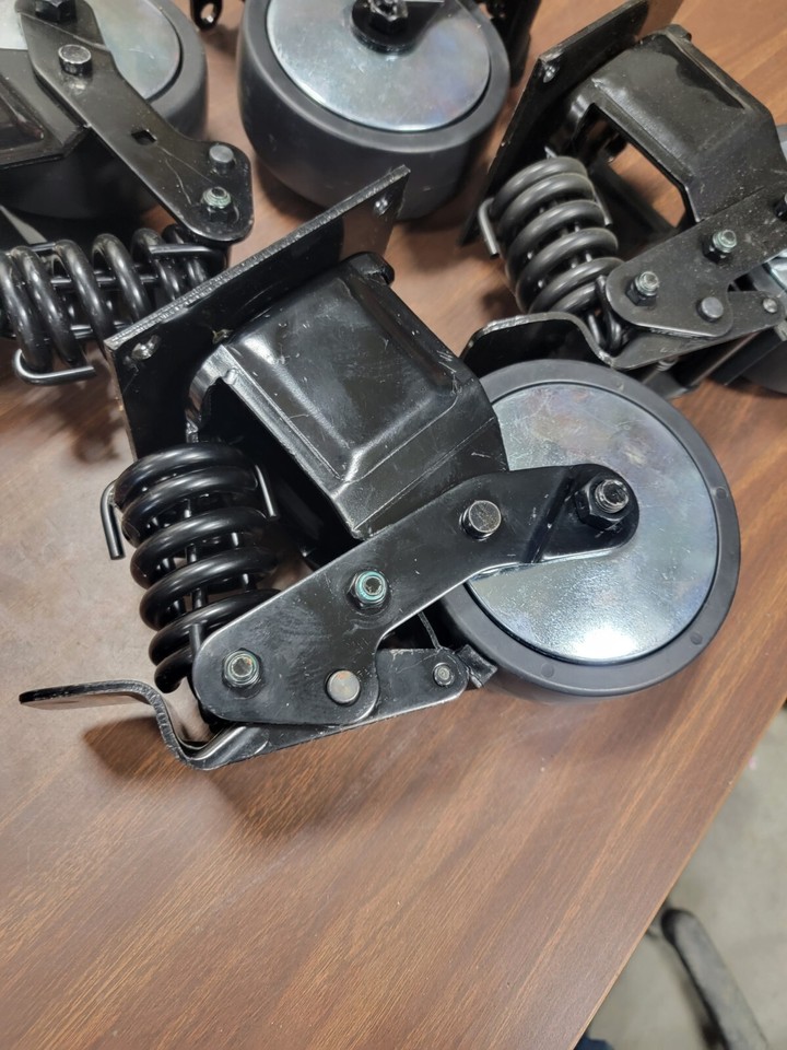 NEW 4 Heavy Duty 6" x 2" Spring Suspension Tool Box Casters 1,000 lbs ...
