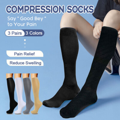 3 Pair High Support Stockings For Men & Women Therapeutic Mojo ...