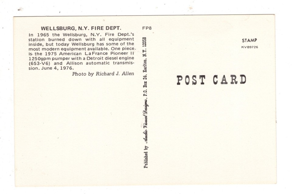 Wellsburg, NY Fire Department 1975 American LaFrance Pumper | eBay