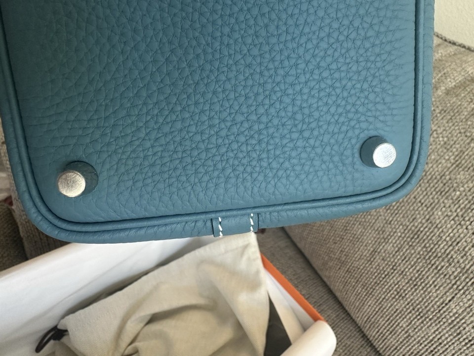 NEW HERMÈS Blue Jean Clememce PHW Picotin Lock 18 Stamp G-2026 w ...