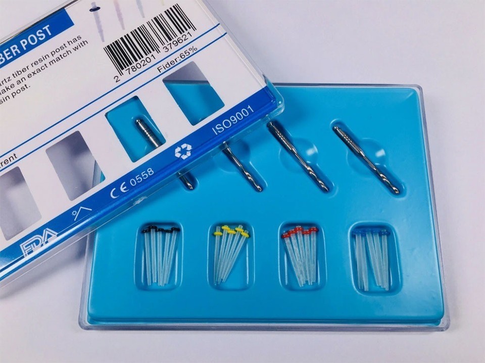 Glass Fiber Post & 4 Drills Thread Kit 20 Pcs Set AAA Radiopaque Free ...