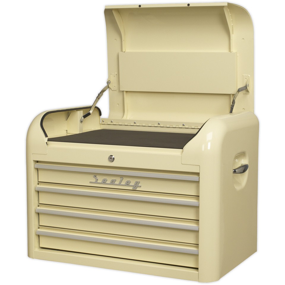 700 x 450 x 495mm RETRO CREAM 4 Drawer Topchest Tool Chest Lockable ...