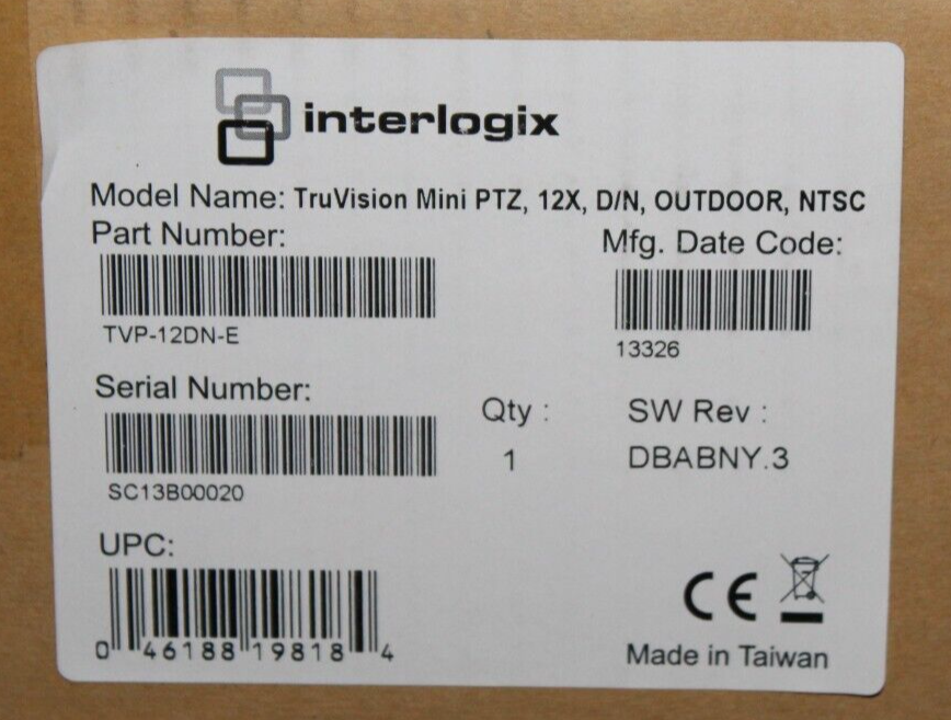 NOS Interlogix TruVision Mini PTZ .TVP-12DN-E Analog Camera, 12X, Day/Night, | eBay