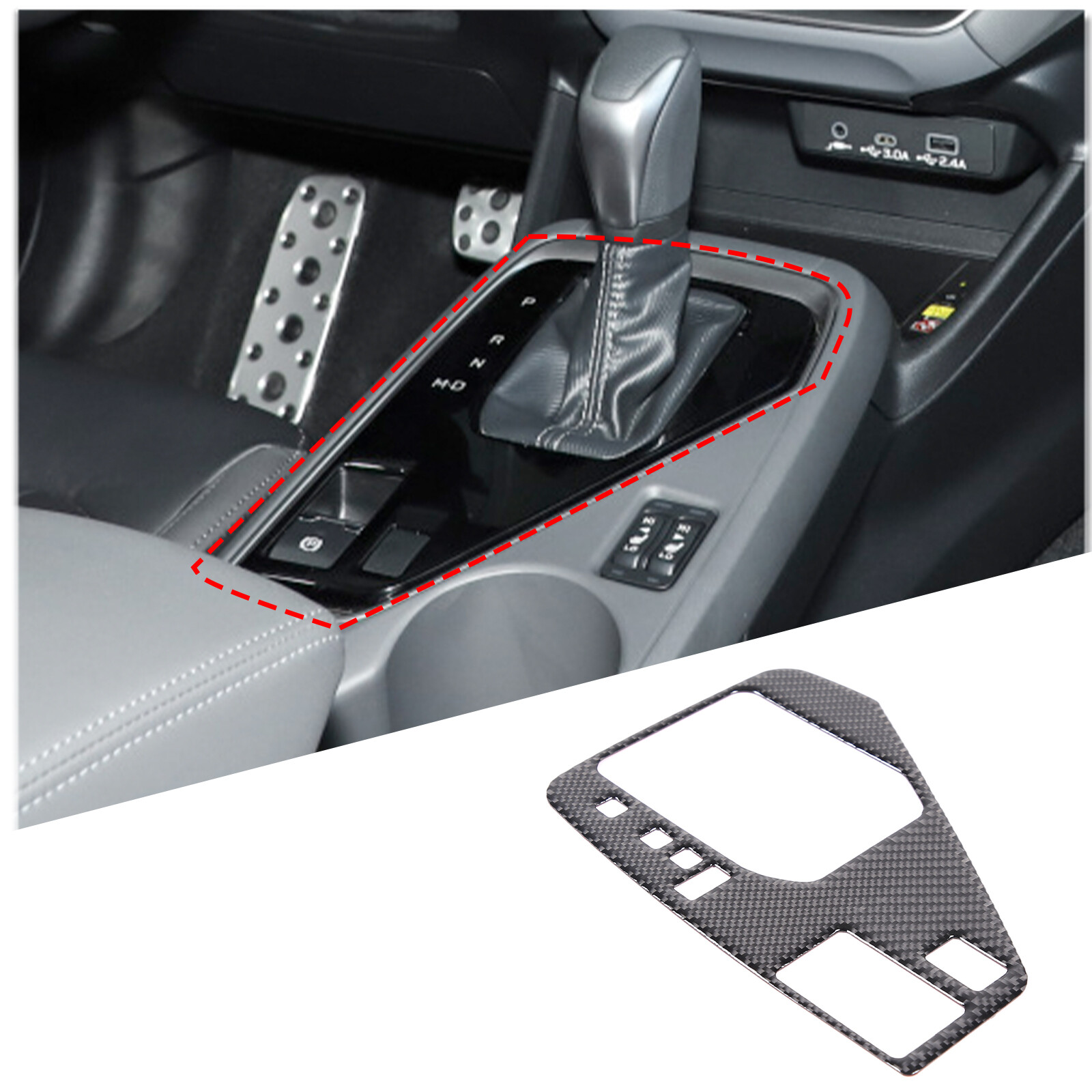 Carbon Fiber Car Center Control Gear Panel Trim Kit For Subaru ...