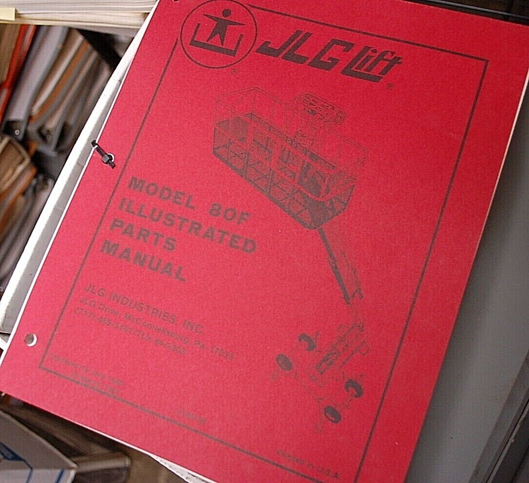 JLG 80F Telescoping Boom Man Lift Parts Manual Book catalog spare 1989 ...