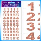 Rose Gold Sticky Craft Stickers Letters Alphabet Numbers Bold ...