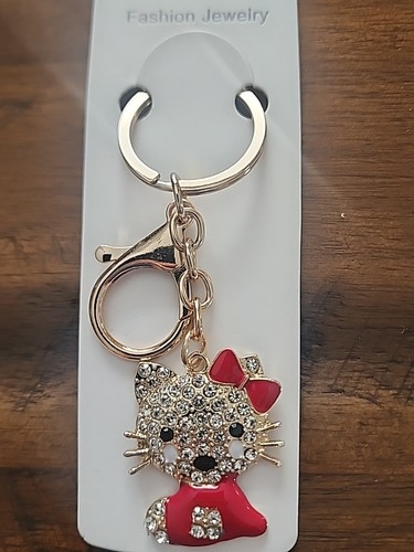 Hello Kitty Style One Red Enamel Rhinestone Key Chain Handbag Charm | eBay