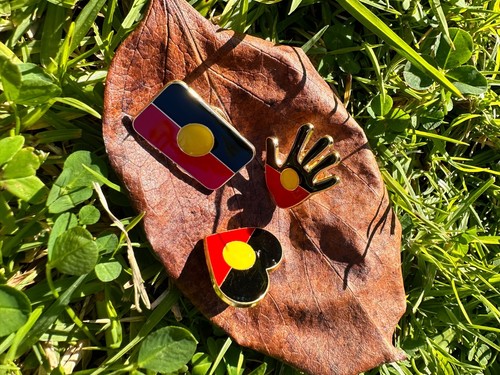 3 Badges Aboriginal Nunga Flags First Nations Pin Brooch Indigenous Red ...