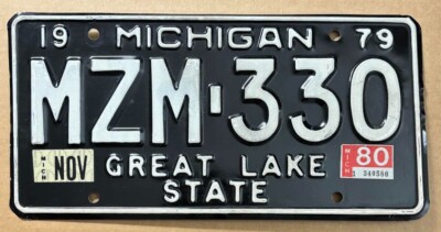 Michigan 1980 License Plate # MZM-330 | eBay