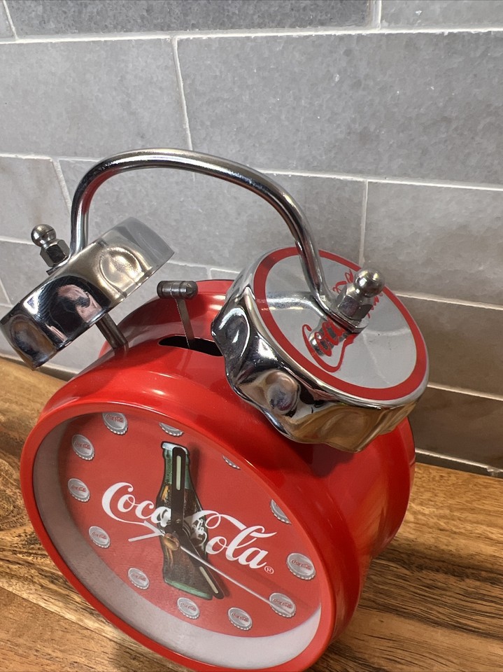 Vintage 1996 Coca-Cola Classic Twin Bell Alarm Clock Retro Collectable ...