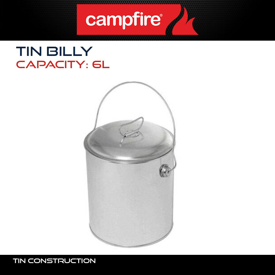 Campfire Tin Billy 6L Campfire Tin Billy 1.5L Cooking Pot Camping Fire ...