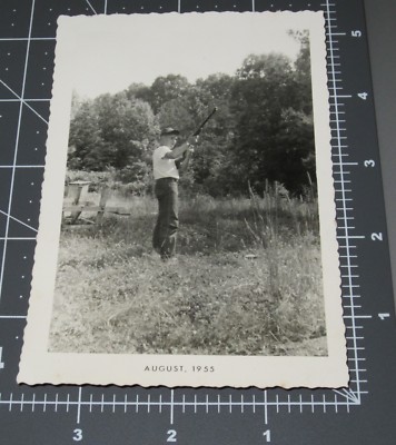 Young Man w/ Shotgun Hunting Rifle Gun 1950s Hunter Shoot Vintage ...
