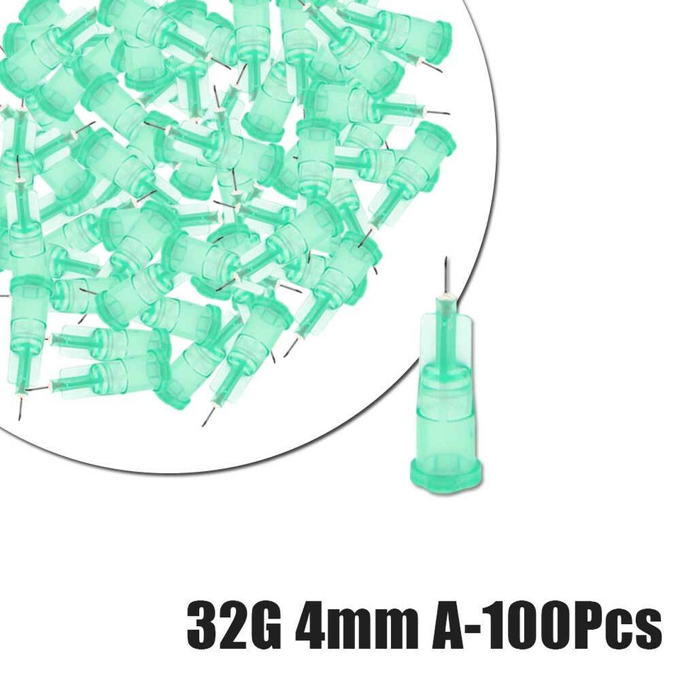 100X 32G-disposable sterile injection needle W/ Tip Cap Piercing needle ...