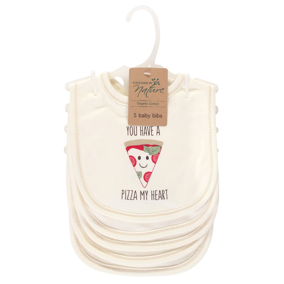 Touched by Nature Baby Organic Cotton Bibs 5pk, Pizza, One Size | eBay