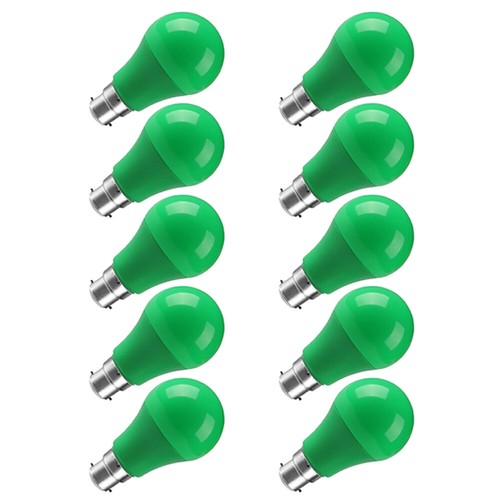 10 Pcs/Lot B22 LED Bulb SMD 2835 5W Green Color Non-dimmable A50 Bulbs ...