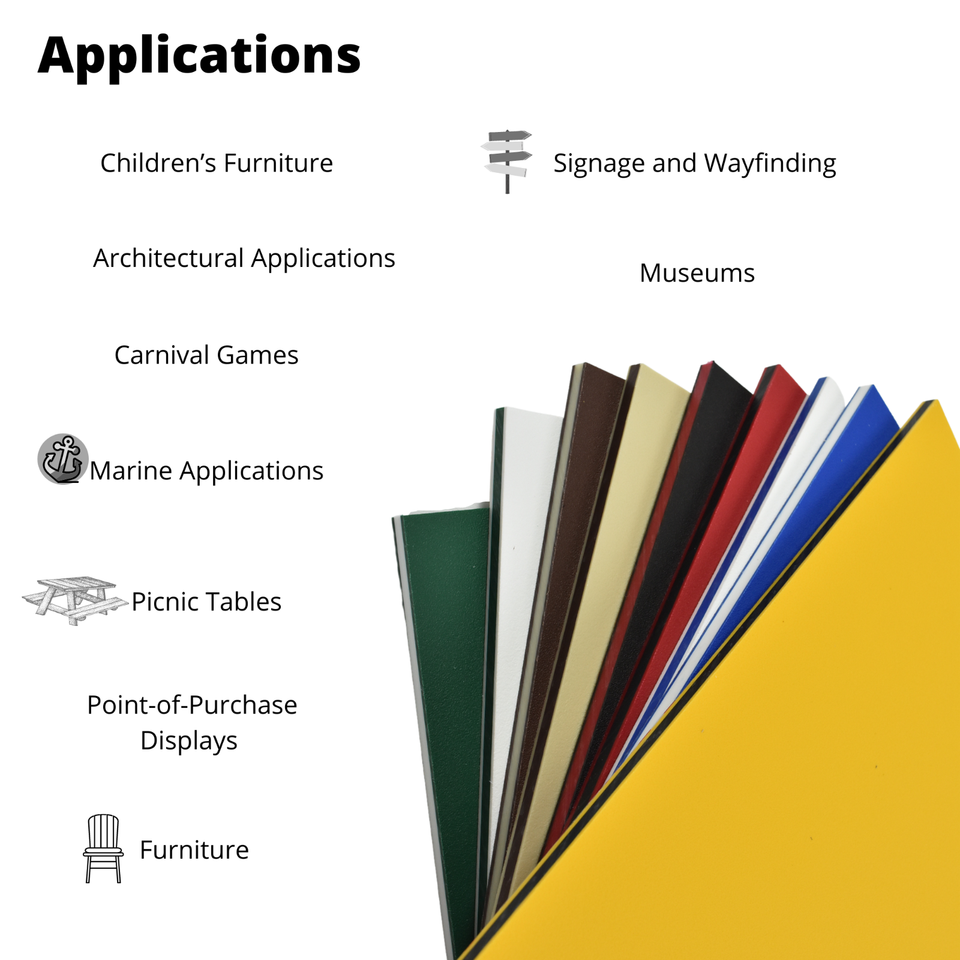 King ColorCore HDPE Plastic Sheet, Choose Colors, Size, Thickness 1/4 ...