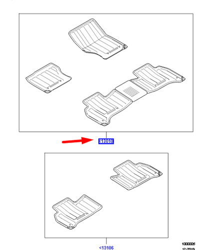 LAND ROVER RANGE ROVER IV L405 Floor Mat Set Rubber LHD VPLGS0150 NEW ...