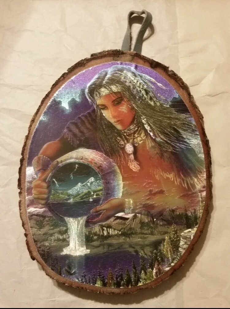 Vintage Rustic/Country Tree Bark Art Wall Plaque~Native American ...