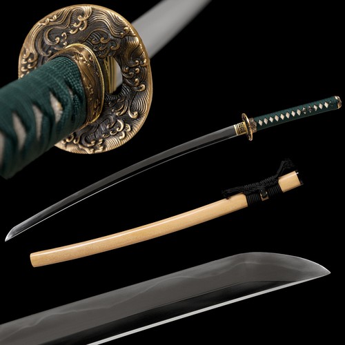 Hand Polished Japanese Samurai Katana Sword Clay Tempered L6 Steel ...