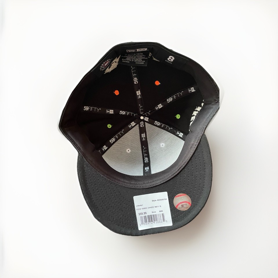 New Era Feid Yankees Cap Black Green White Fitted Hat Size 8 | eBay