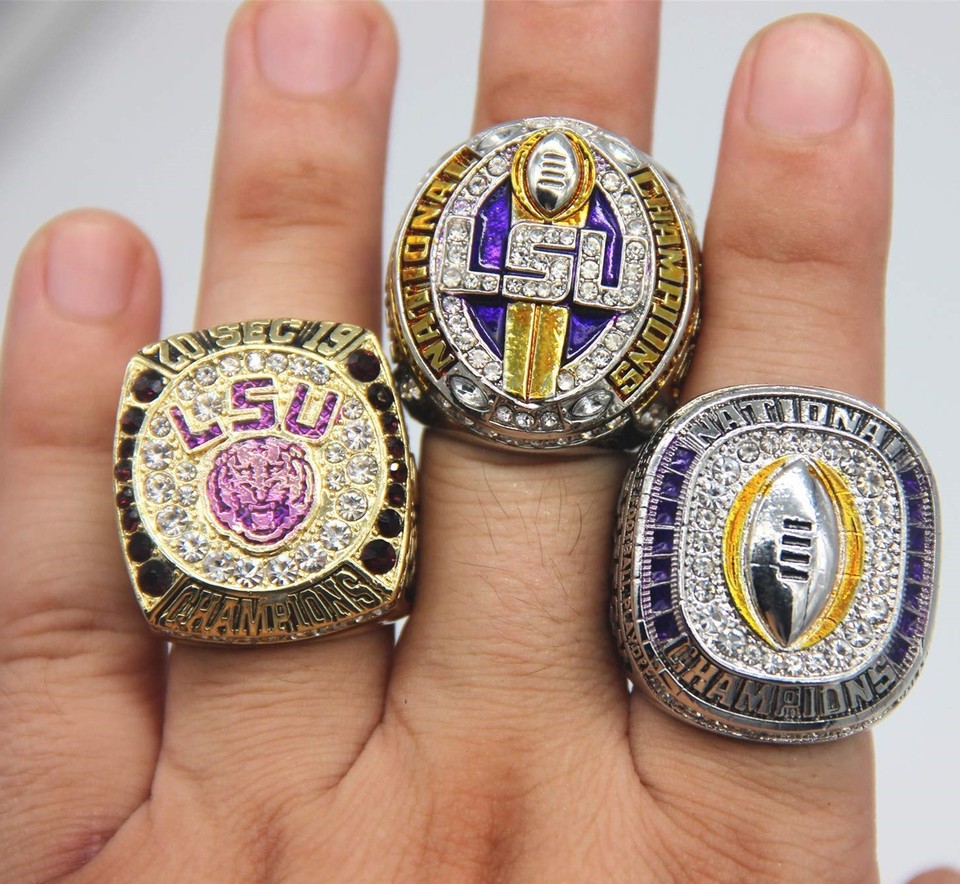 2019 LSU Tigers 3Pcs Ring Set Louisiana University NCAA Ring Set with ...