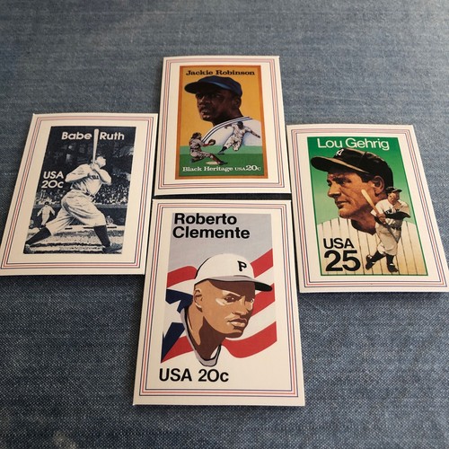Four USPS Baseball Cards With Image Of Commemorative Stamp | eBay