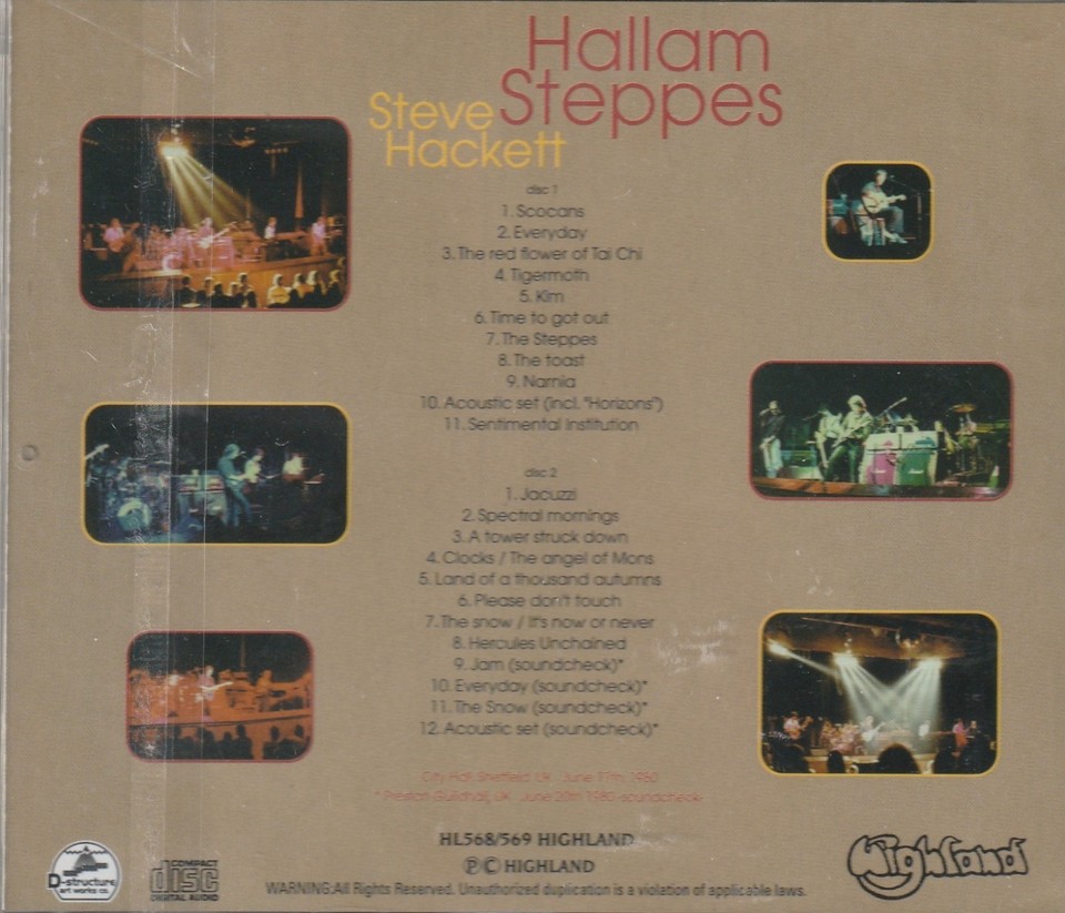 STEVE HACKETT - HALLAM STEPPES. SHEFFIELD 1980. 2CD | eBay