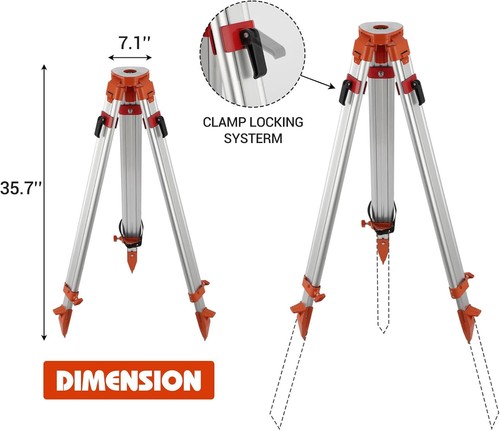 Tripod Heavy Duty Dual Lock Aluminum Tripod Levels & Surveying ...