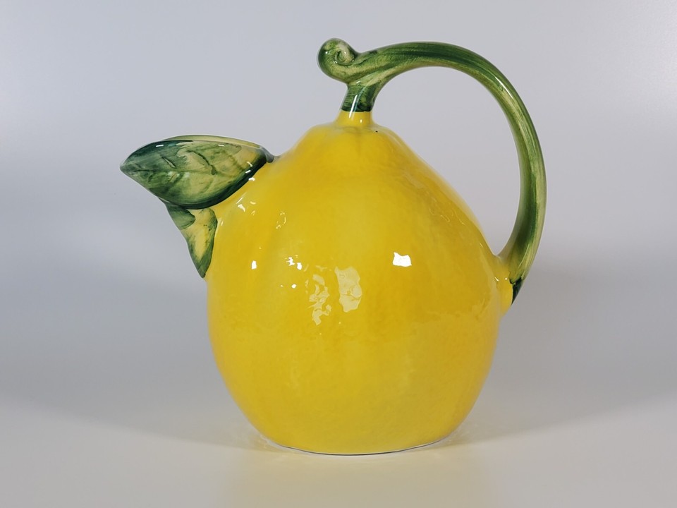 Italian Pottery Lemon Pitcher Prego Italia Fatto A Mano | eBay