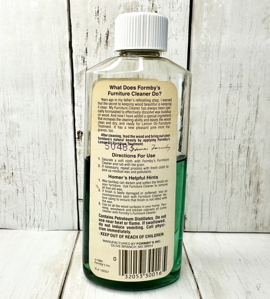 Vintage FORMBY'S Furniture Cleaner~Removes Wax Build Up Green~8 fl oz ...