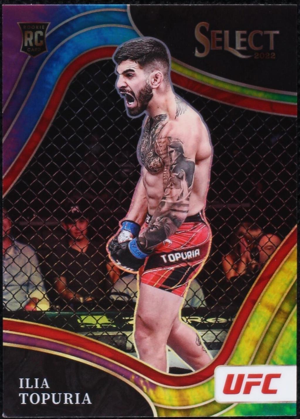 2022 Panini Select UFC - Octagonside Ilia Topuria #262 Tie-Dye Prizm ...