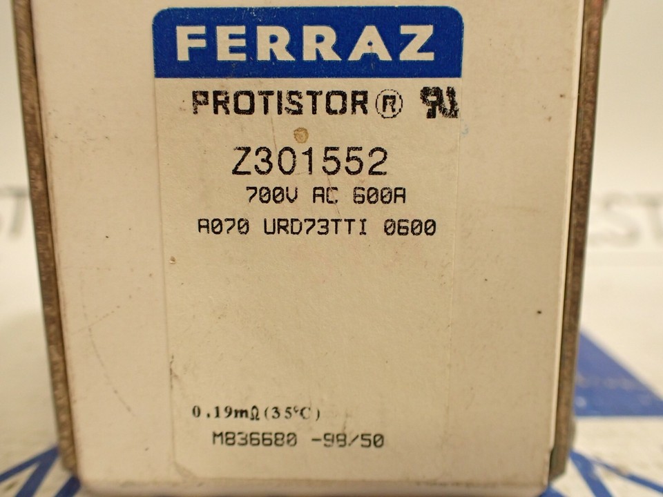 Ferraz Shawmut Z301552 600A 700V Protistor Fuse A070URD73TTI0600 | eBay