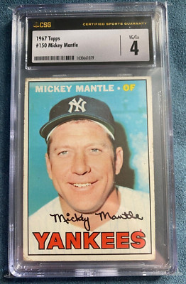 MICKEY MANTLE CGC-4 1967 TOPPS BASEBALL #150 NY YANKEES MLB Hall of ...