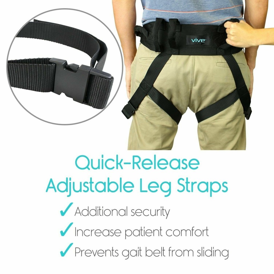 Transfer Belt Secure Leg Loops Medical Nursing Safety Comfort Gait ...