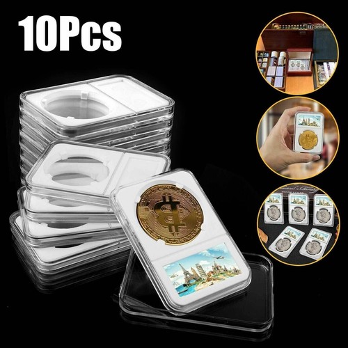 10-Pack Coin Slab Display Holder Stand Storage Case Box 31mm For JFK ...
