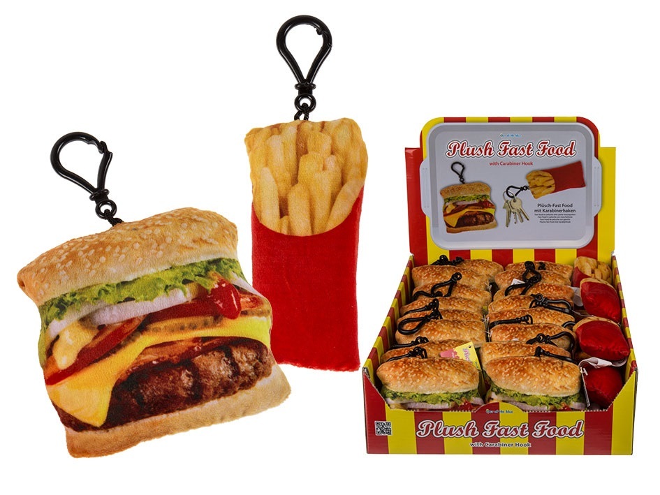 Burger & Fries Novelty Keyrings Plush Fast Food Keychain | eBay UK