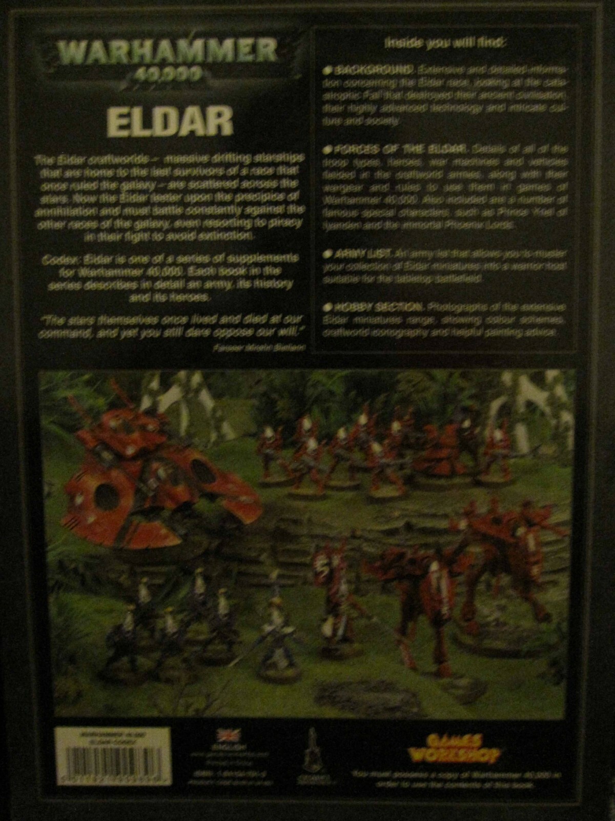 Warhammer 40K Codex Eldar (2006) for 40K 4th edition ruleset OOP Mint ...