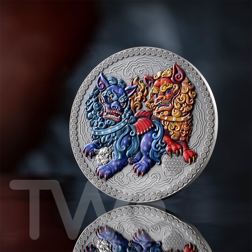 Imperial Guardian Lions Oriental Culture Collection 50 g Silver Coin ...