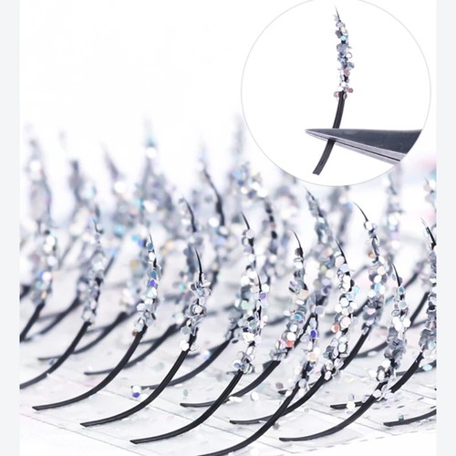 with Diamond False Eyelashes Glitter Shiny Individual Lashes Women ...