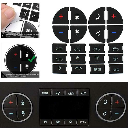 AC Dash Button Repair Kit Climate Dual Decal Control Stickers For GM ...
