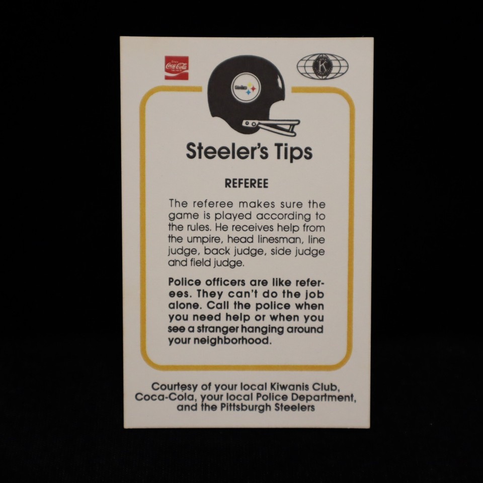 1982 Ray Pinney Pittsburgh Steelers Coca-Cola Kiwanis Police #74 | eBay