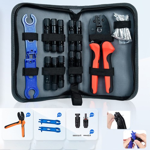 MC4 Solar Crimper Tool Connector Spanner & PV Crimper Wire Stripper ...