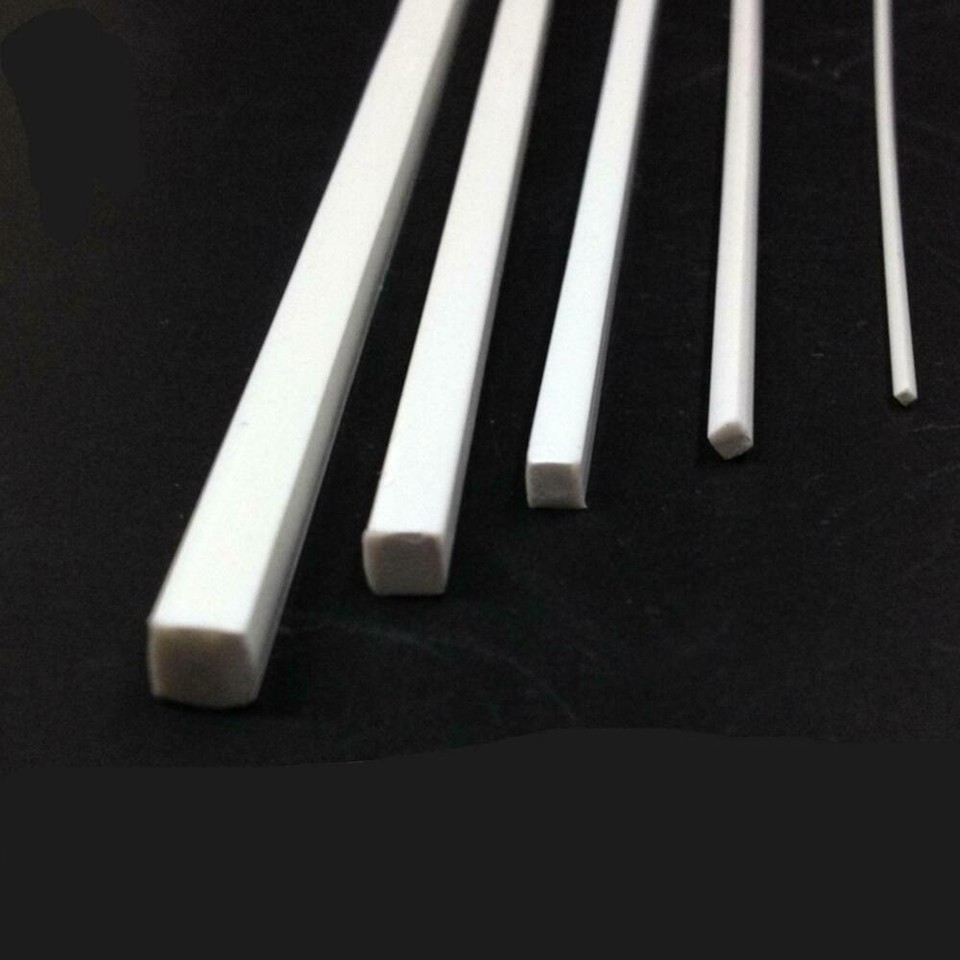 250mm 10'' ABS Styrene Plastic Square Solid Bar Rods Model Layout 1*1mm ...