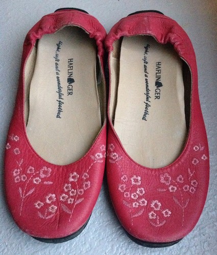 HAFLINGER Women's Embroidered Flower Ballet Flats Shoes Pinks SZ 6 EU ...