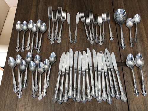 Farberware REGAL Stainless Flatware Floral Pierced Lot of 50 Forks ...