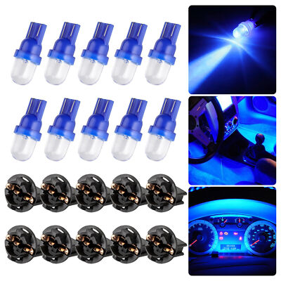 10pcs Blue T10 168 194 LED Bulbs Instrument Gauge Cluster Dash Light w ...