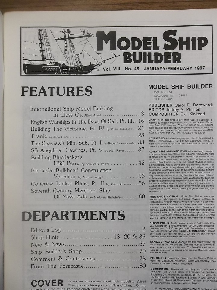 MODEL SHIP BUILDER BOAT MAGAZINE No.45 JANUARY / FEBRUARY 1987 | eBay