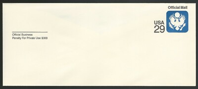 Unused 29¢ Official Mail Great Seal Eagle envelope Scott UO84 regular ...