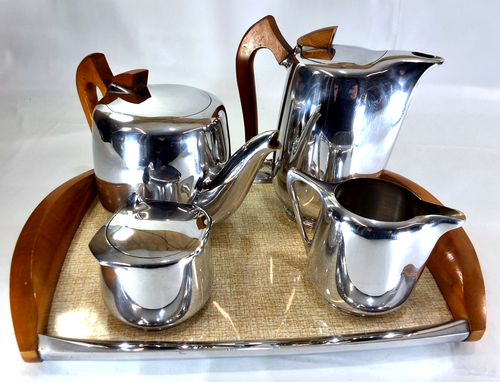 Picquot Ware 1960s Full Set Formica Tray Tea/Coffee Pots - 5 piece Set ...