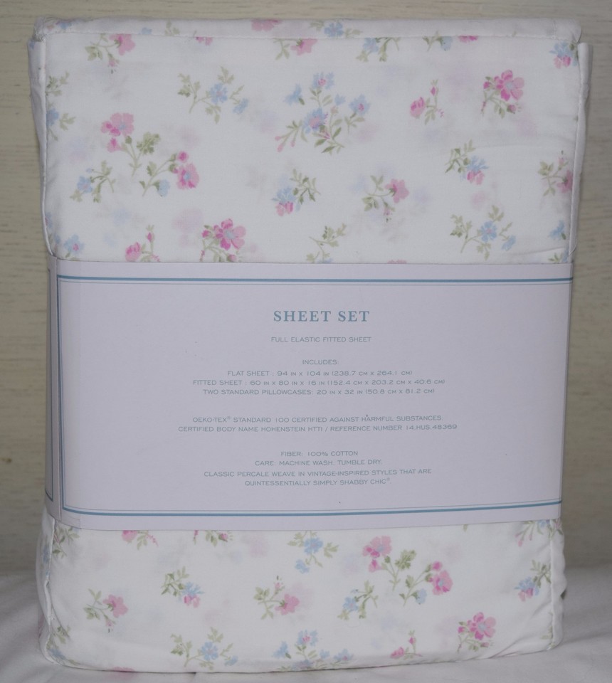 Rachel Ashwell Simply Shabby Chic Queen Sheet Set Vtg.Cottage Pink ...